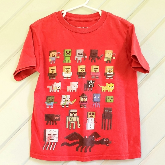 mojang | Shirts & Tops | Minecraft Characters Tee Red | Poshmark